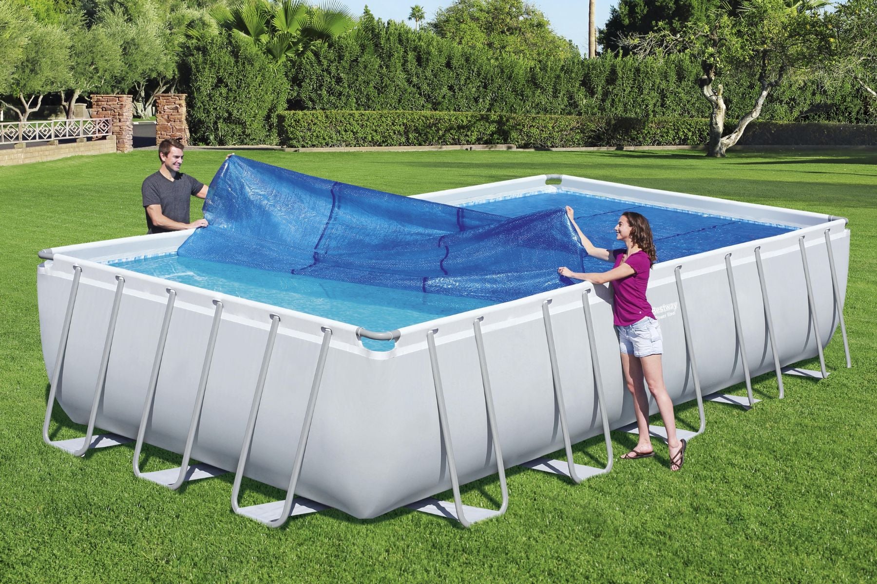 24ft Solar Pool Cover For Power Steel Above Ground Pools - Bestway Store