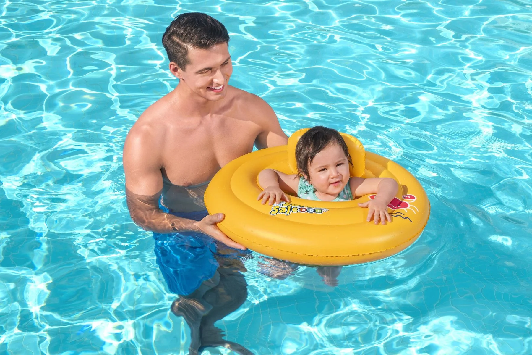 Inflatable Round Baby Boat Swim Ring, With Backrest - Bestway Store