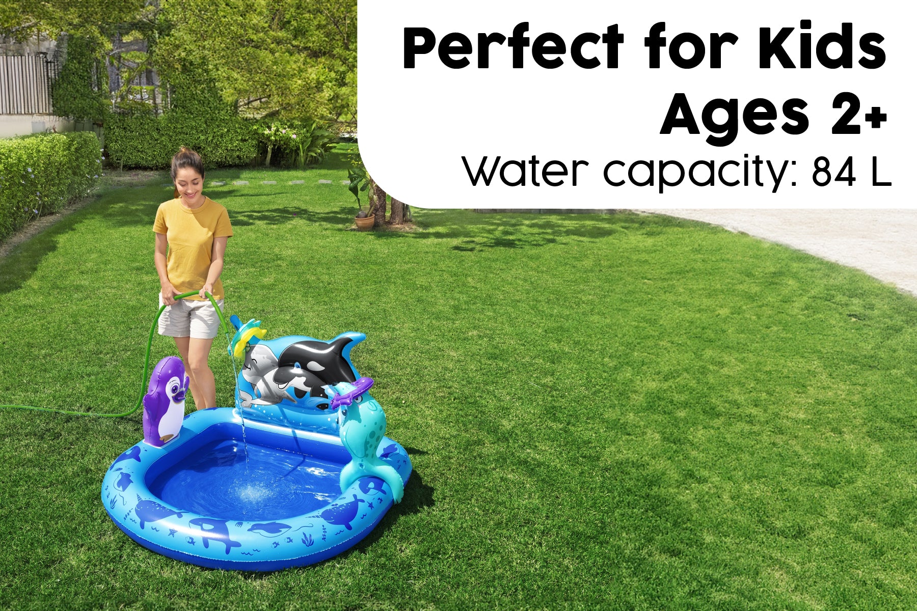 Polar Pals Kids Inflatable Paddling Pool With Play Center - Bestway Store