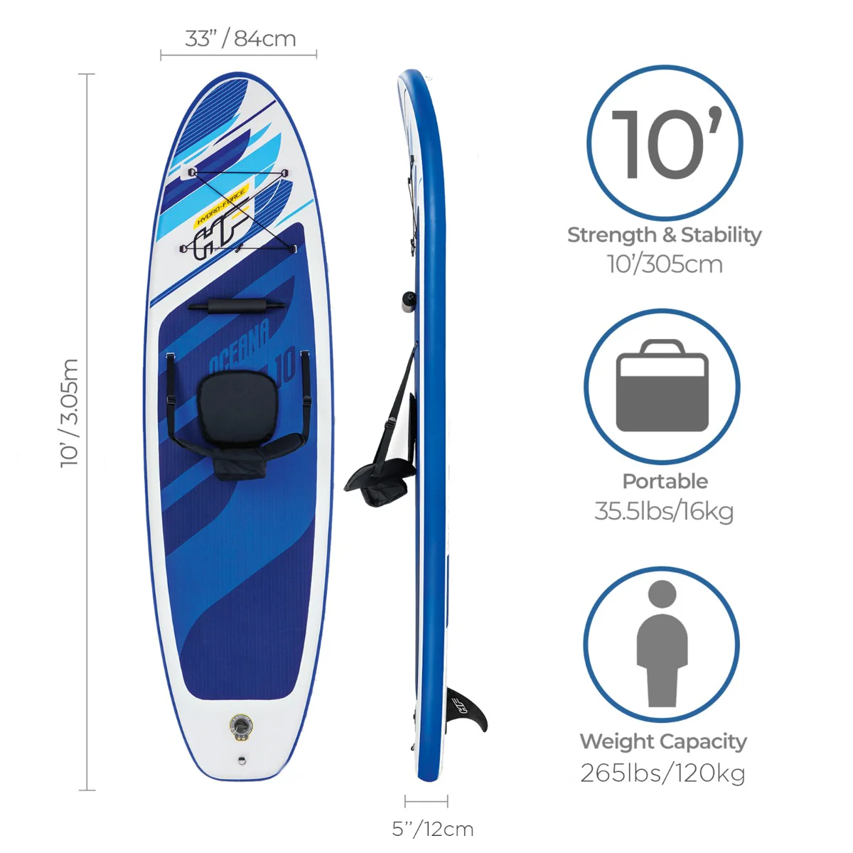Hydro-Force 10ft Inflatable Paddle Board/ Kayak Set Oceana - Outlet ...