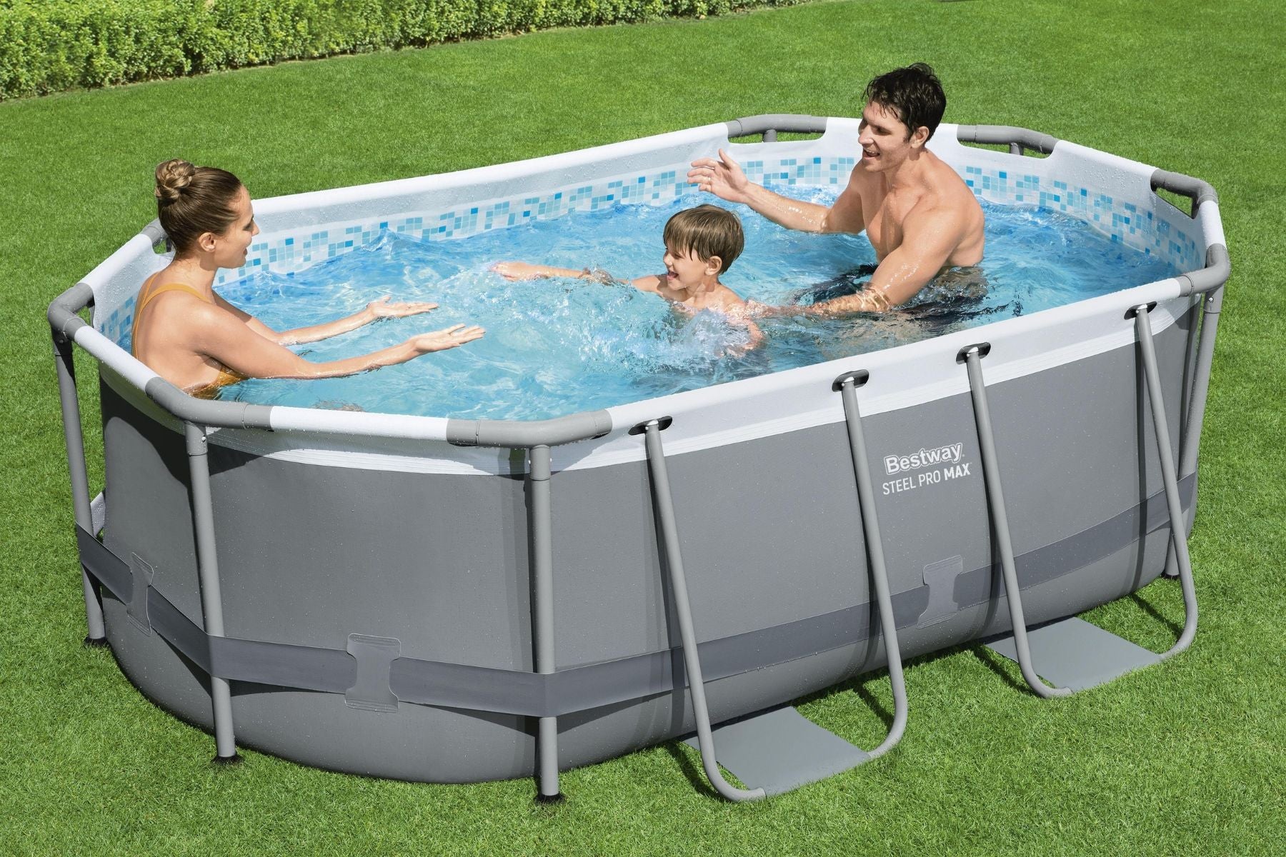 10ft X 33in Dark Grey Oval Steel Pro MAX Above Ground Pool Set ...